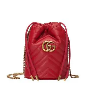 Gucci Gucci GG Marmont Mini Bucket Bag Red