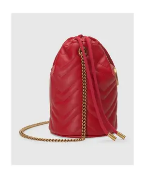 Gucci Gg Marmont Mini Bucket Bag - Red