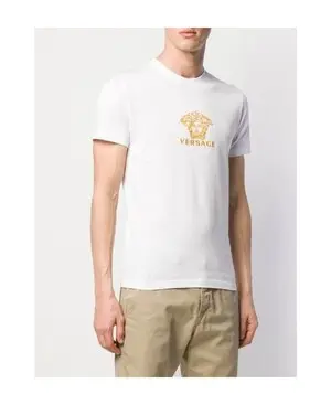 Versace Logo Embroidered T-shirt