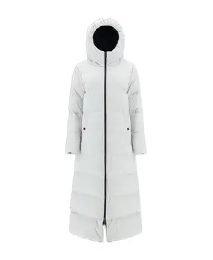 Herno Zip-up Hooded Long Coat - White