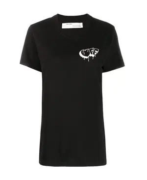Off-White Logo Printed T-shirt - Black