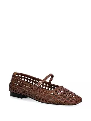 SOULIERS MARTINEZ Woven Leather Ballet Flats