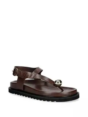SOULIERS MARTINEZ Slingback Flat Sandals - Brown