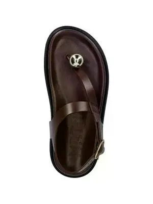 SOULIERS MARTINEZ Slingback Flat Sandals - Brown