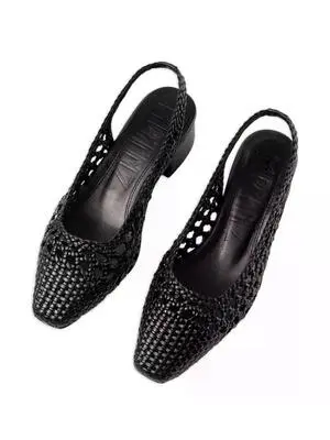 SOULIERS MARTINEZ Woven Slingback Pumps