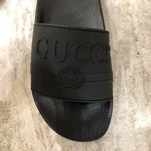 Gucci Logo Rubber Slide Sandals