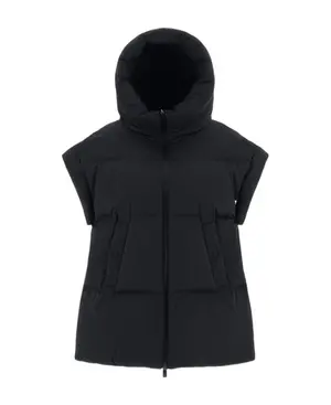 Herno Sleeveless Down Jacket With High Neck And Hood