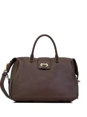 POLLINI Grained-effect Logo-buckle Cross-body Bag - Brown