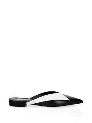 POLLINI Pointed-toe Leather Mules