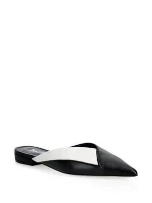 POLLINI Pointed-toe Leather Mules