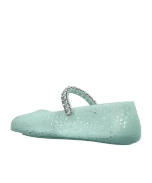 JIMMY CHOO Round-toe Ballet Flats With Embellished Strap - Green