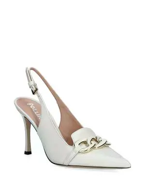 POLLINI Chain-link Slingback Pumps