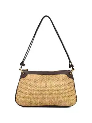 POLLINI Woven Design Leather Trim Shoulder Bag - Neutrals
