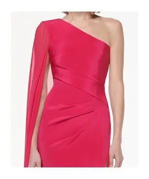Roland Mouret Asymmetrical One-shoulder Gown With Cape Effect