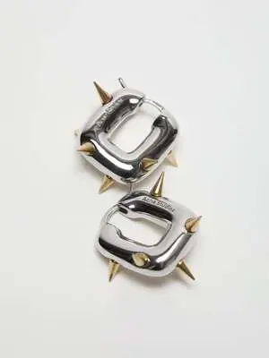 Acne Studios Chunky Loop Earrings With Spikes