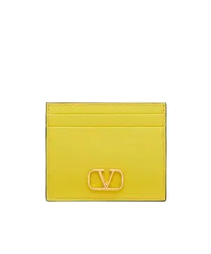 Valentino Garavani Vlogo Plaque Cardholder - Yellow