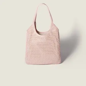 Miu Miu Raffia Crochet Tote Bag