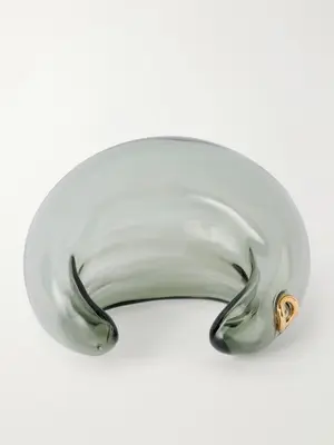 Alaïa Puffed Glass Cuff With Gold-tone Rings