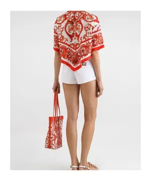 Dolce & Gabbana Majolica Print Round Neck Top