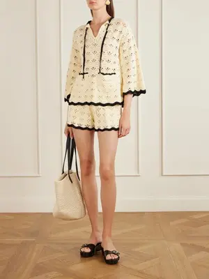 Zimmermann Crochet Cotton Shorts - No