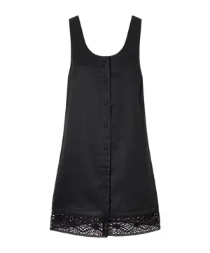 FRAME Sleeveless Lace-trimmed Button-front Dress