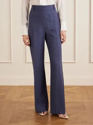 Victoria Beckham Woven Wide-leg Virgin Wool Pants