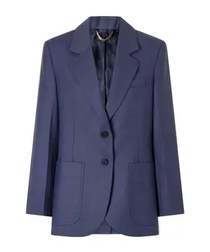 Victoria Beckham Slate Wool-blend Blazer