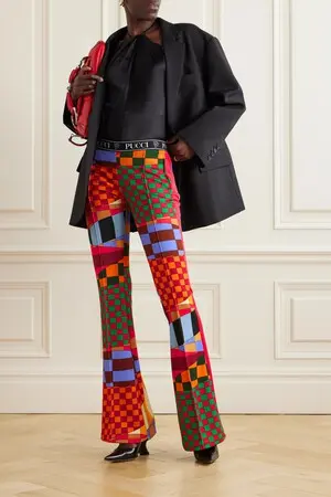 Emilio Pucci High-waisted Printed Flared Trousers