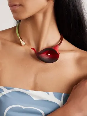 Cult Gaia Calla Lily Choker Necklace