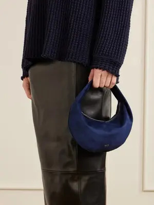 Khaite Olivia Crescent Mini Tote Bag - Midnight Blue