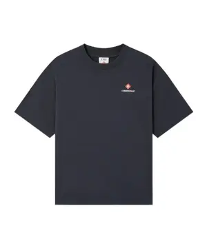 Casablanca Logo Printed Crewneck T-shirt - Navy