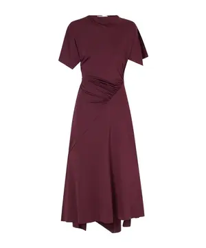 Victoria Beckham Draped Satin-jersey Midi Dress - Red