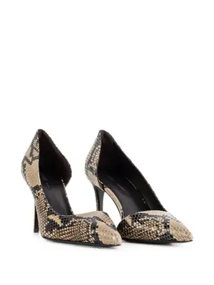 Khaite Jett D'orsay Snake-effect Leather Pumps