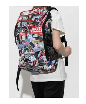 DIESEL® Logo Detail Zip-up Backpack