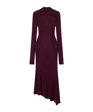 Victoria Beckham Gathered Crepe Maxi Dress