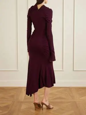 Victoria Beckham Gathered Crepe Maxi Dress