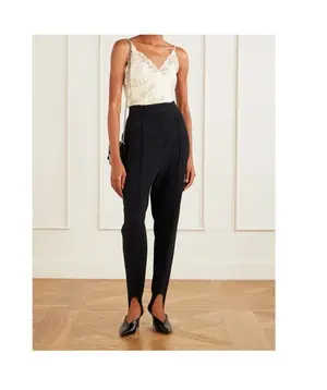Stella McCartney High Rise Tapered Leg Trousers - Black