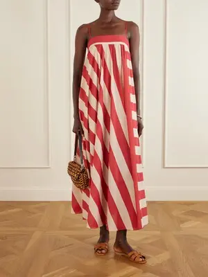 Zimmermann Roselight Striped Cotton Maxi Dress