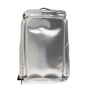 DIESEL® Logo Print Metallic Backpack - Silver