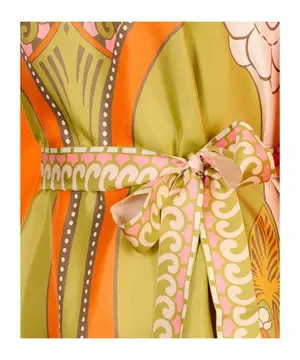 La DoubleJ Printed Maxi Dress With Waist Tie