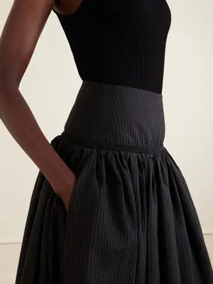 Alaïa Textured Cotton-blend Maxi Skirt