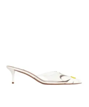 Alaïa Bloom Mules In Calfskin - White