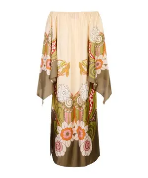 La DoubleJ Goddess Dress Printed Off-the-shoulder