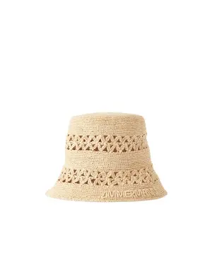 Zimmermann Raffia Bucket Hat - Nude