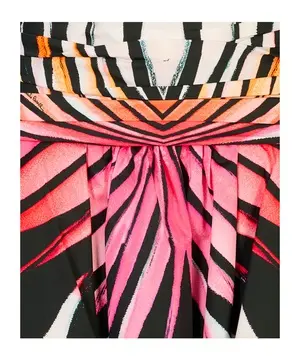Roberto Cavalli Pleated Midi Skirt With All-over Pattern