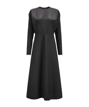 Victoria Beckham Dolman Sleeve Midi Dress - Black