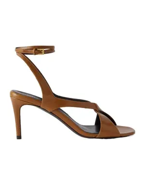 Khaite Liria Leather Sandals - Brown