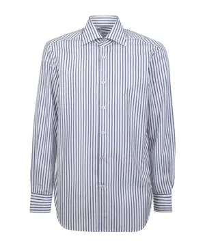 Kiton Long Sleeved Striped Shirt - No