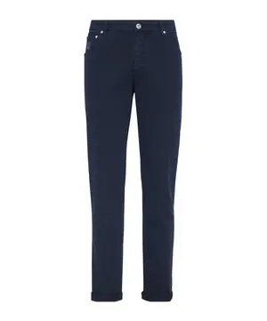 Brunello Cucinelli Logo-embroidered Jeans - Black