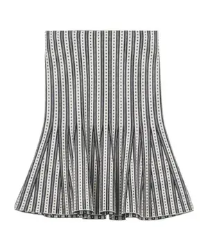 Alexander McQueen Striped Pleated Mini Skirt